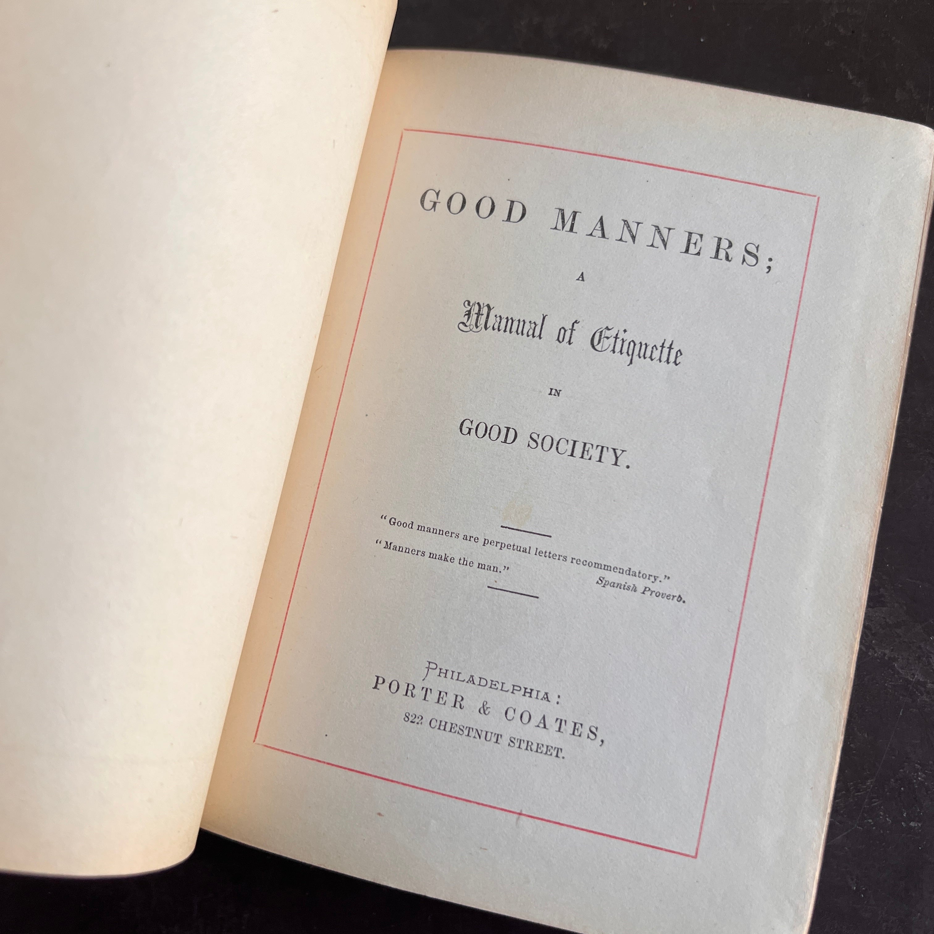Good Manners Book: A Manual of Etiquette in Good Society (c.1870s ...