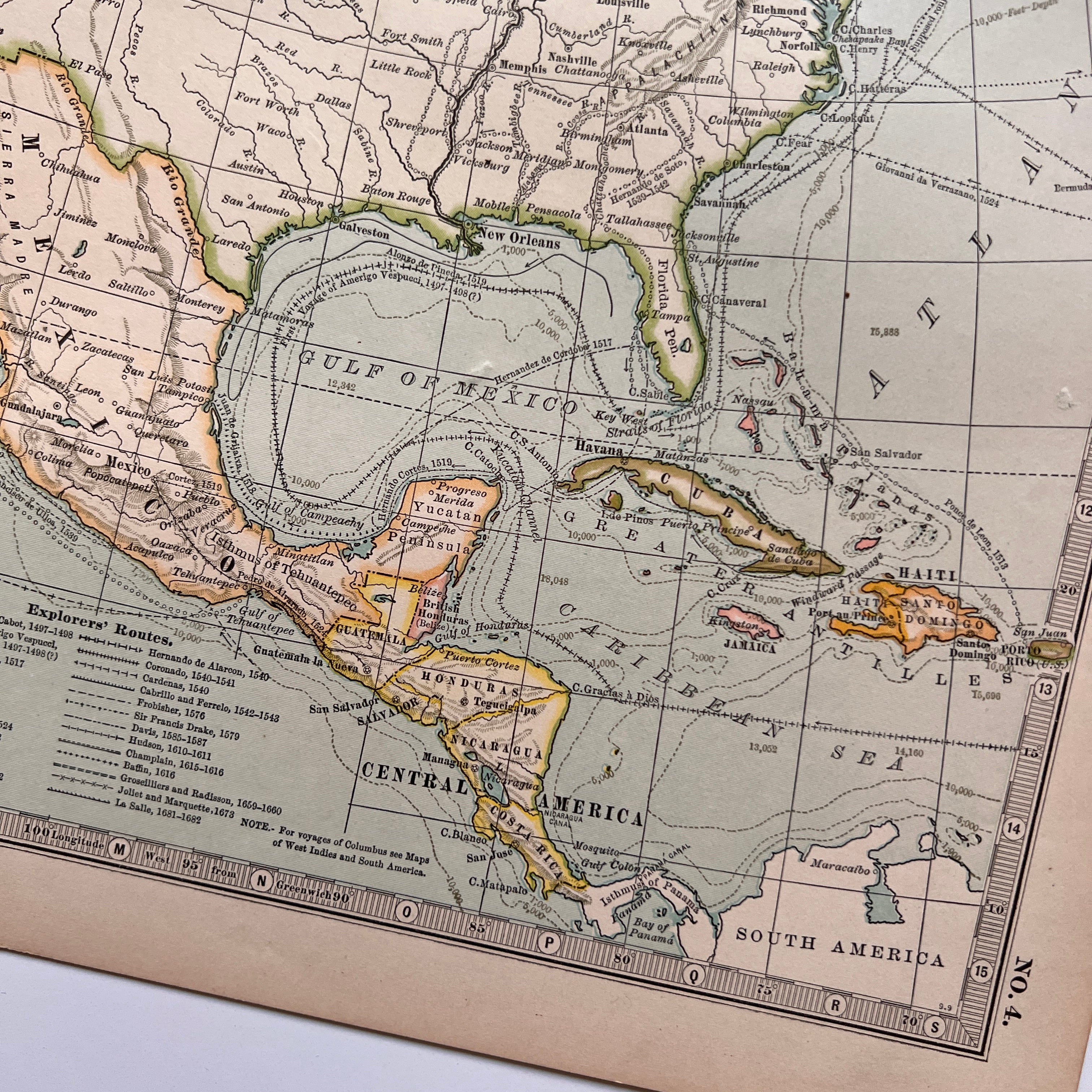 1897 - Map of North America – Honey Bee Mill