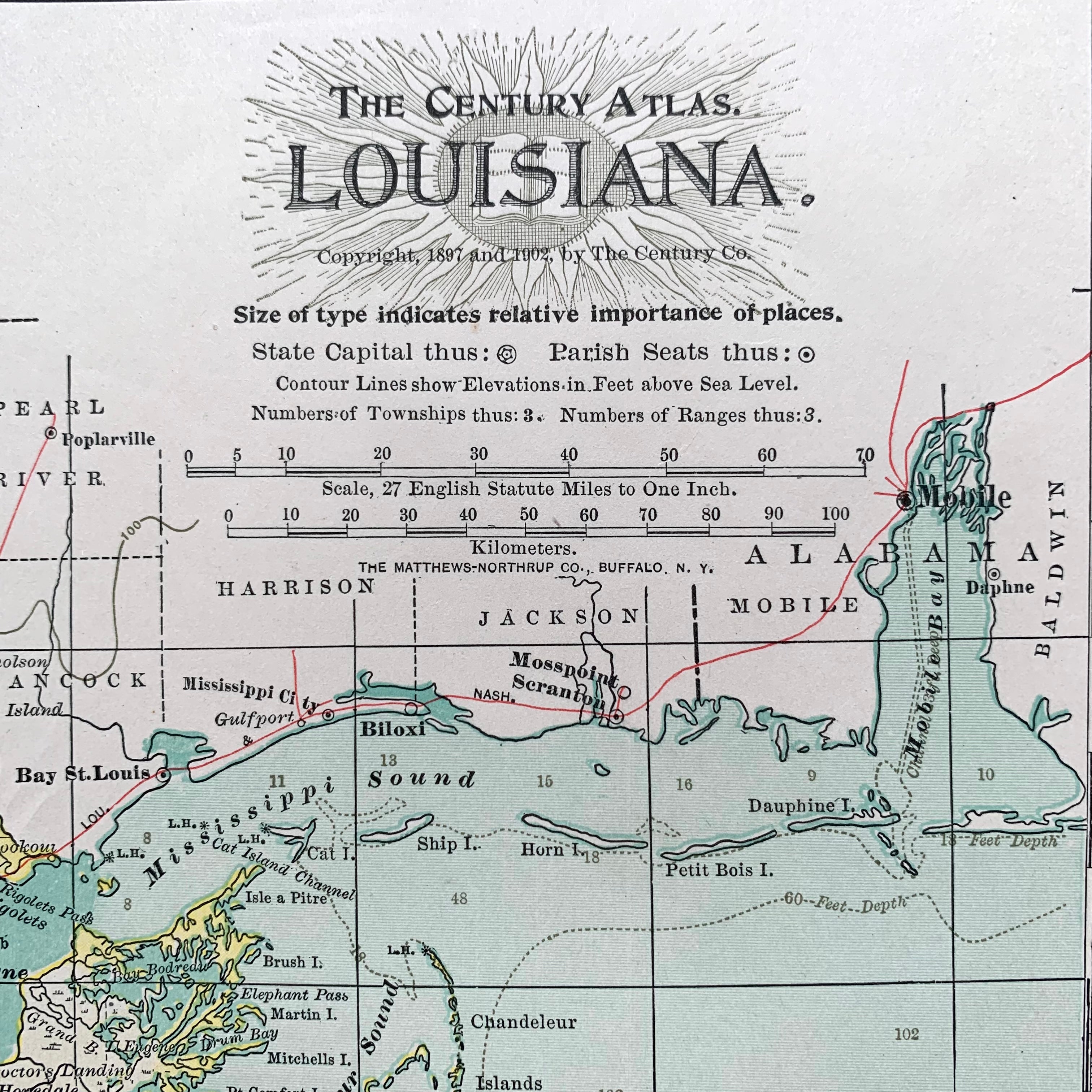 1902 - Map of Louisiana – Honey Bee Mill