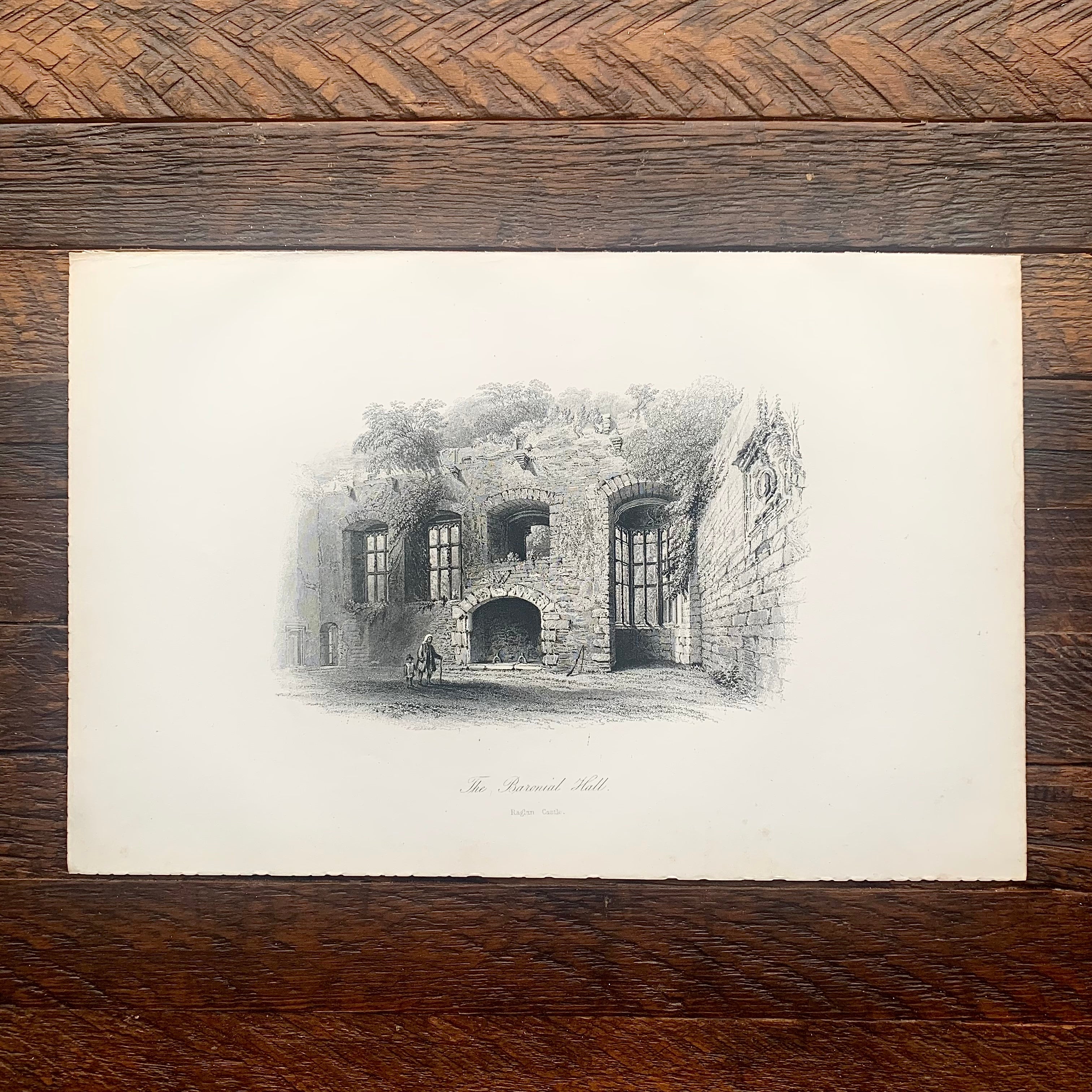 1895 - The Baronial Hall, Raglan Castle, Engraving – Honey Bee Mill