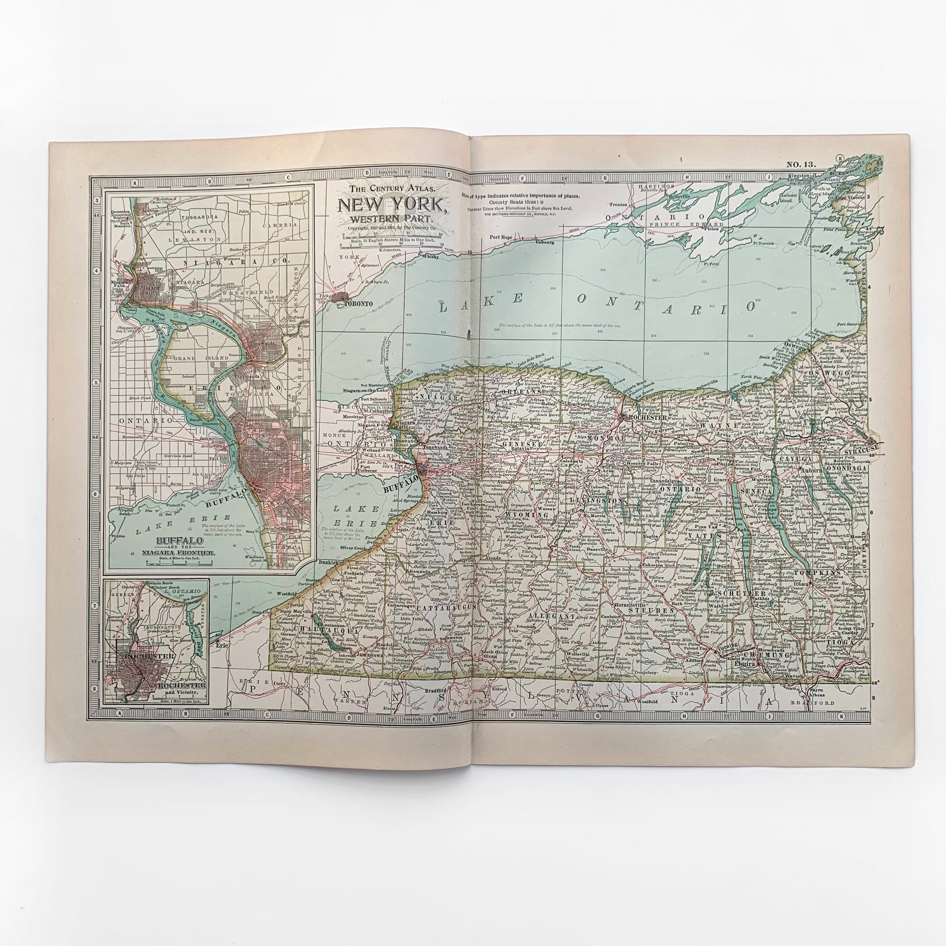1902 - Map of New York, Western Part – Honey Bee Mill